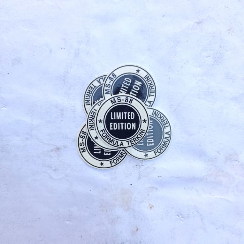 Sticker Bulat Transparent Limited Edition Untuk Helmet MS88 Solid White ...
