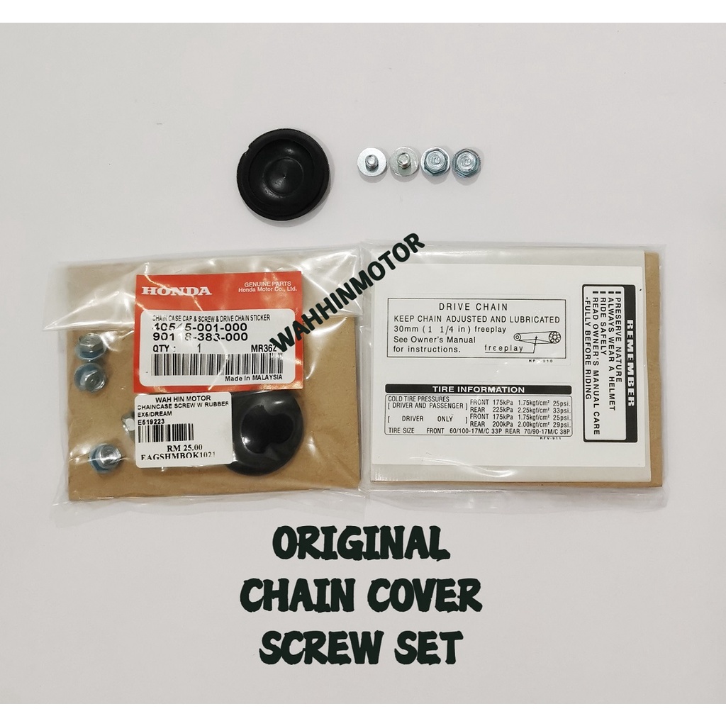HONDA EX5 HIGH POWER DREAM ORIGINAL CHAIN COVER CASE SCREW SET WITH ...