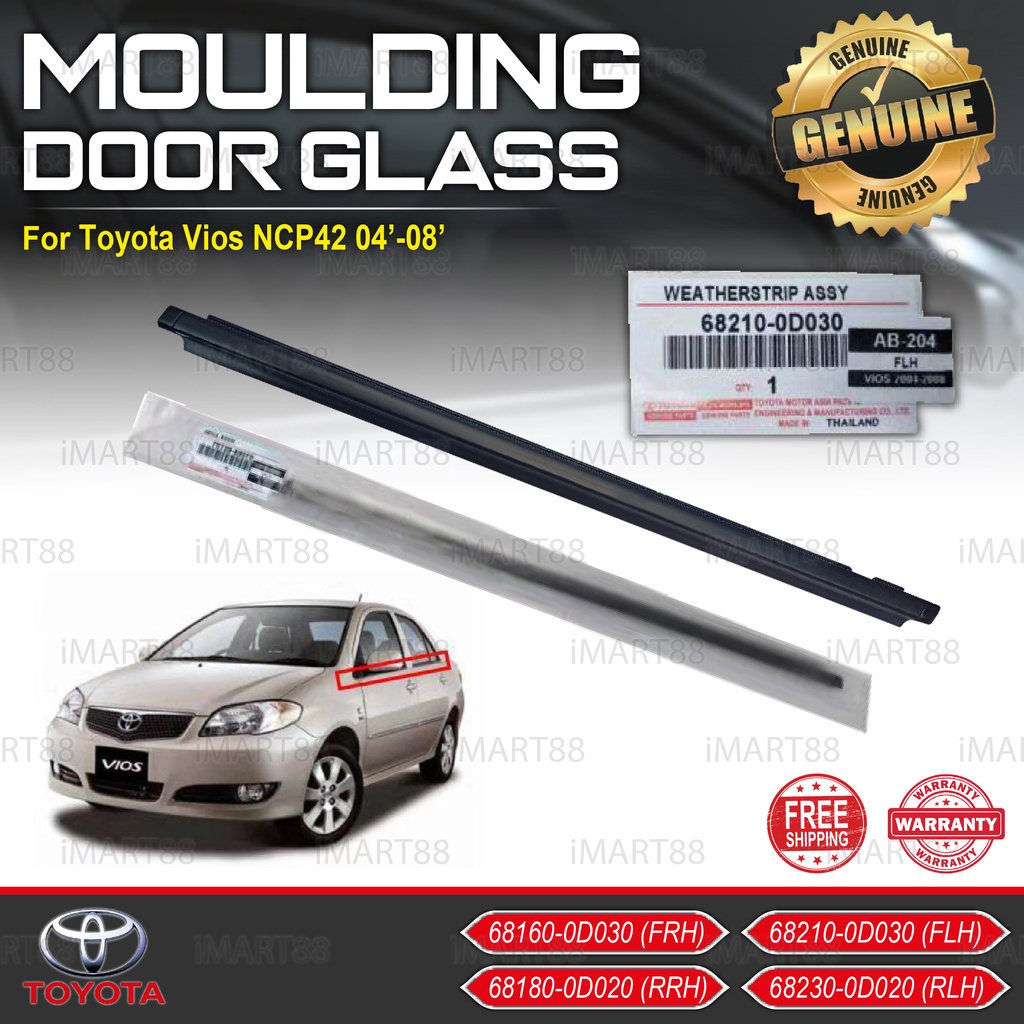 ORIGINAL TOYOTA VIOS NCP42 '03-'08 GLASS DOOR MOULDING SEAL RUBBER ...