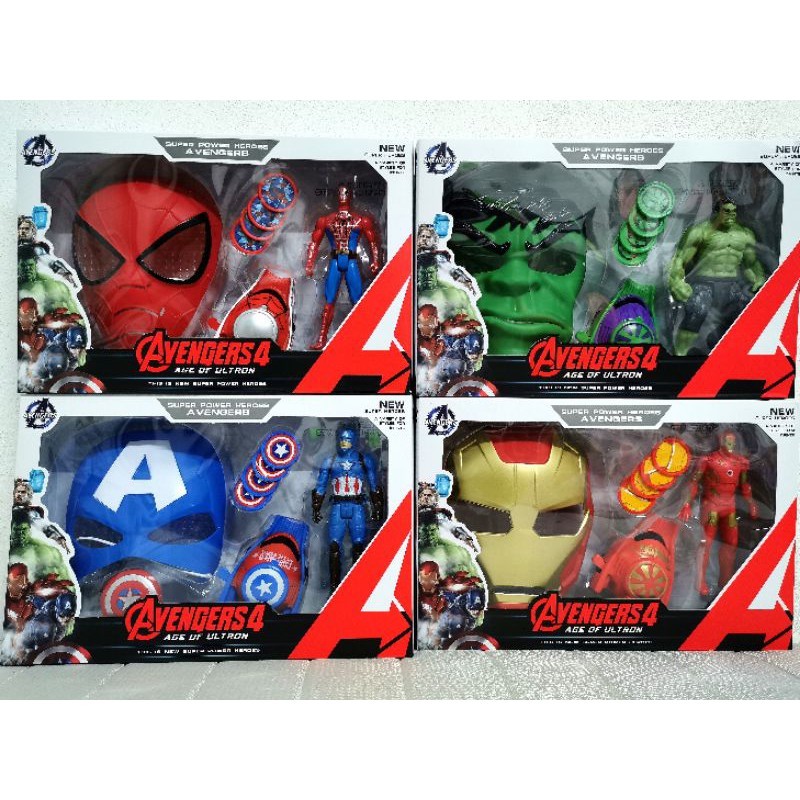 READY STOCK!!!MARVEL AVENGERS SET 3 IN 1.IRON MAN HULK SPIDERMAN ...
