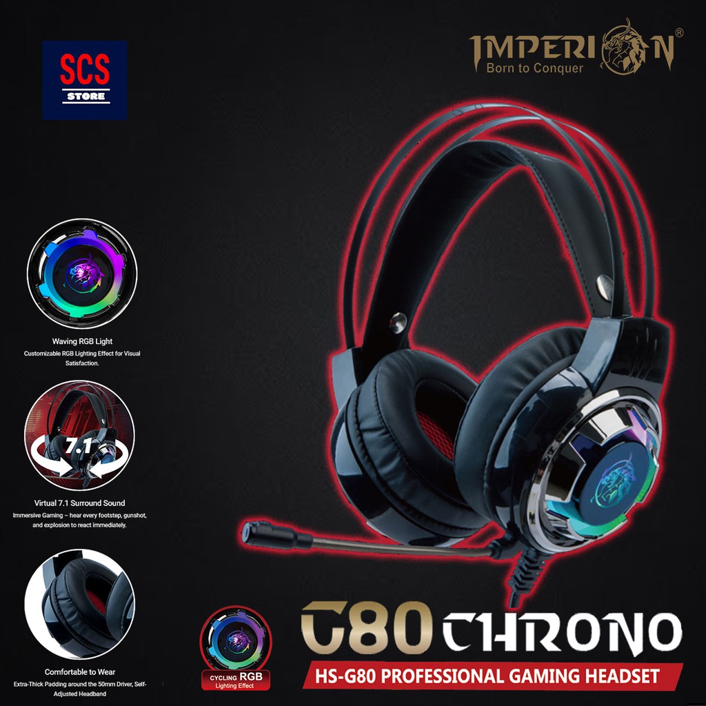 Imperion HS-G80 Chrono 7.1 Surround-Sound Gaming Headset | Shopee Malaysia