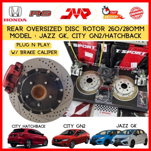 T SPORT OVERSIZED REAR DISC ROTOR HONDA JAZZ GK CITY GN 2 CITY ...