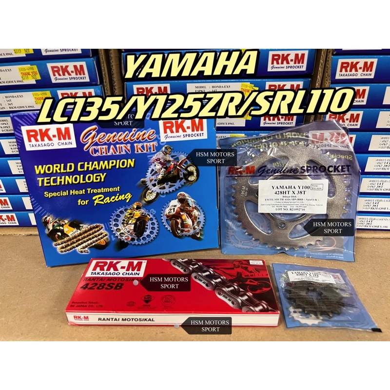 RKM SPOCKET SET YAMAHA LC135/Y125ZR /Y110/SRL110 ONE SET ORIGINAL RKM ...