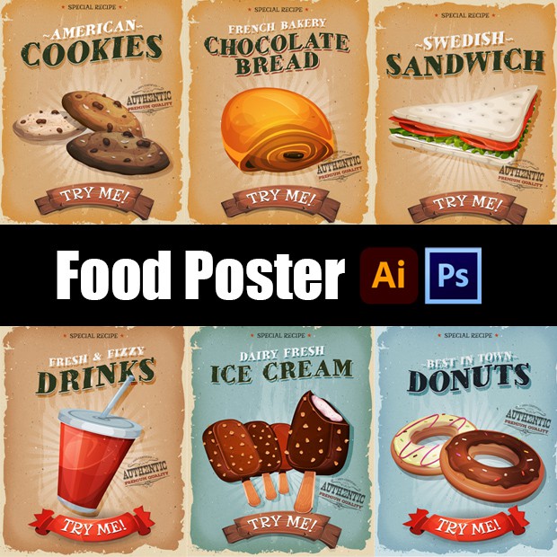 Ai Vector Art for Graphic Design, Printing, website - Food Poster 110w ...