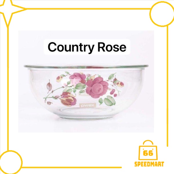 Pyrex 2.4L Mixing Bowl-Borosilicate Glass Bakeware (Country Rose ...
