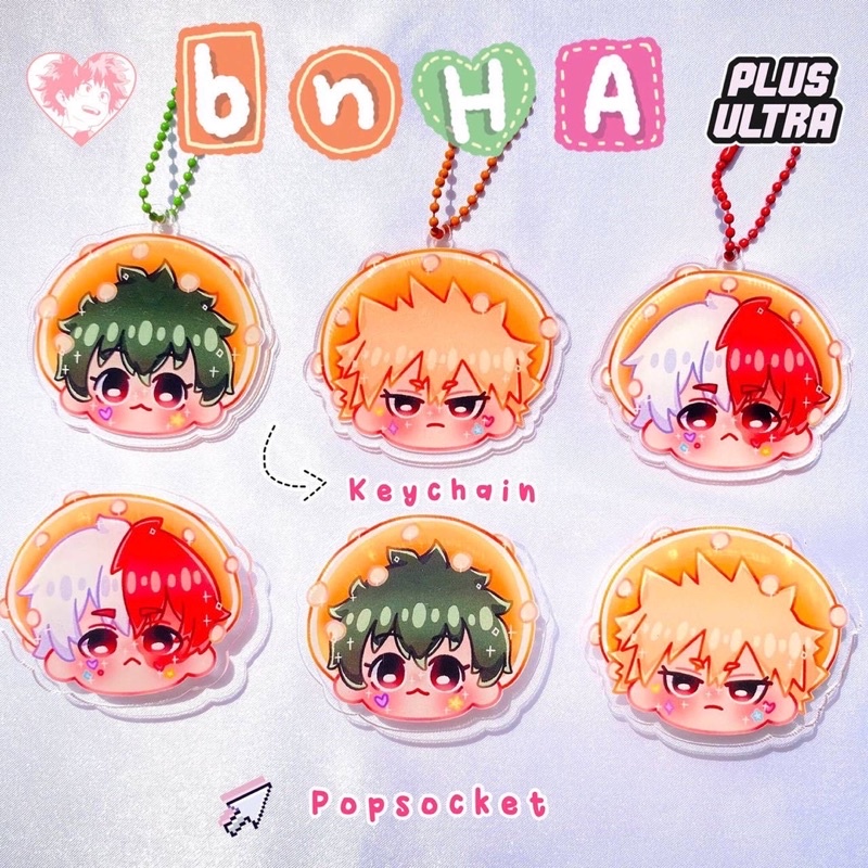 Bnha / My hero academia keychain and phone grip | Shopee Malaysia