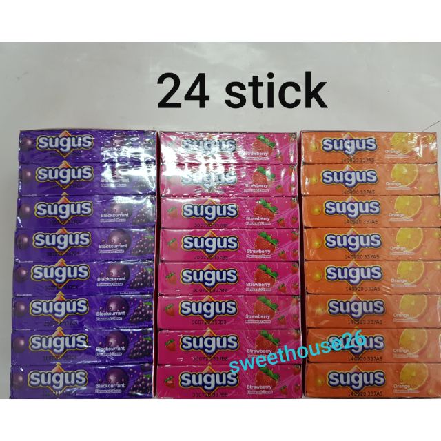 Sugus Stick Assorted Flavor 24's Blackcurrant Strawberry Orange ...