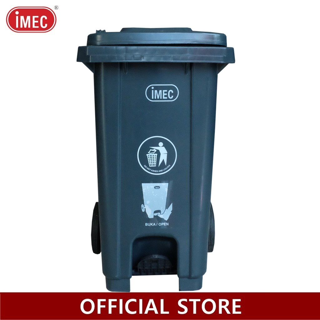 Heavy Duty Two Wheel Mobile Rubbish Bin, IMEC Step 100, 100L (Grey ...