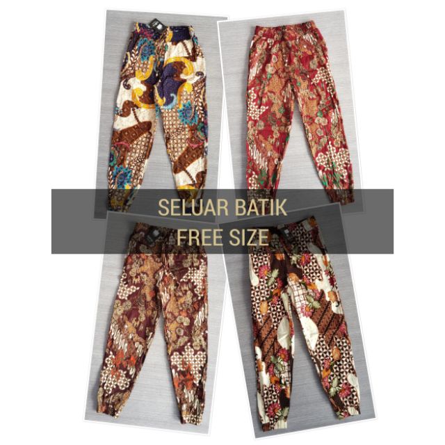 Seluar Batik Cotton Stretchable Free Size (Pinggang Getah / Ada Poket ...