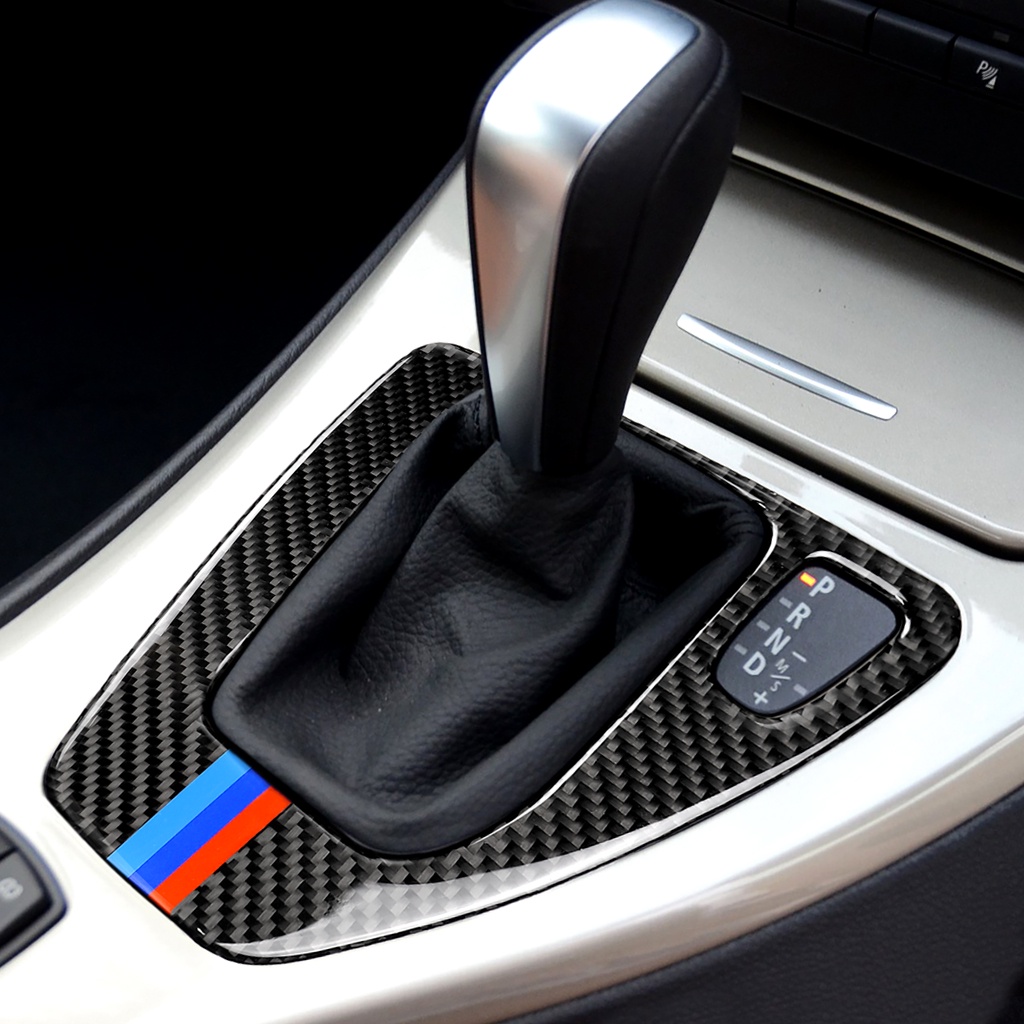 For BMW E90 E92 E93 3 Series 2005-2012 Carbon Fiber Car Interior Gear ...