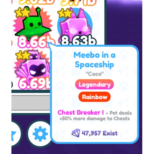 PET SIMULATOR X RAINBOW MEEBO IN A SPACESHIP (FREE 1000 DIAMOND WITH ...