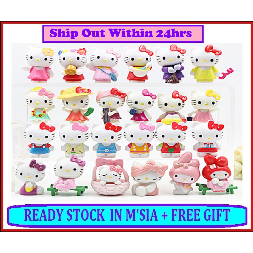 6pcs Hello Kitty Solid Figure Set Toy Collection Deco Suitable For ...