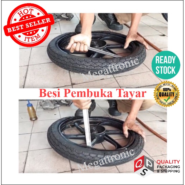 Besi Pembuka Buka Cungkil Tayar Motor Basikal Crowbar Motosikal Metal ...
