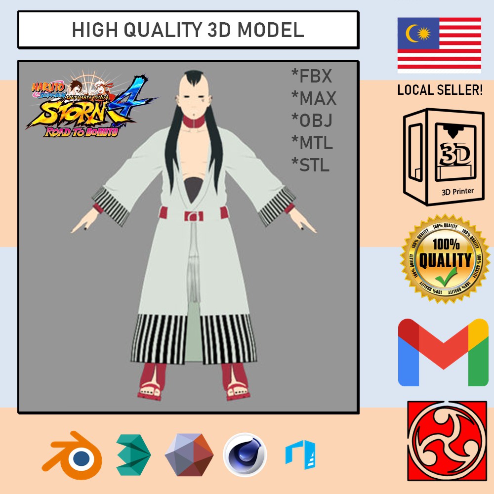 [3D Object] Jigen (Otsusuki Isshiki Vessel) Mesh/STL/OBJ/FBX Files ...