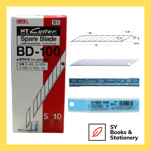 NT Cutter BD-100 Spare Blade / NT Cutter Refill / NT Cutter Refill BD100 [READY STOCK] | Shopee ...