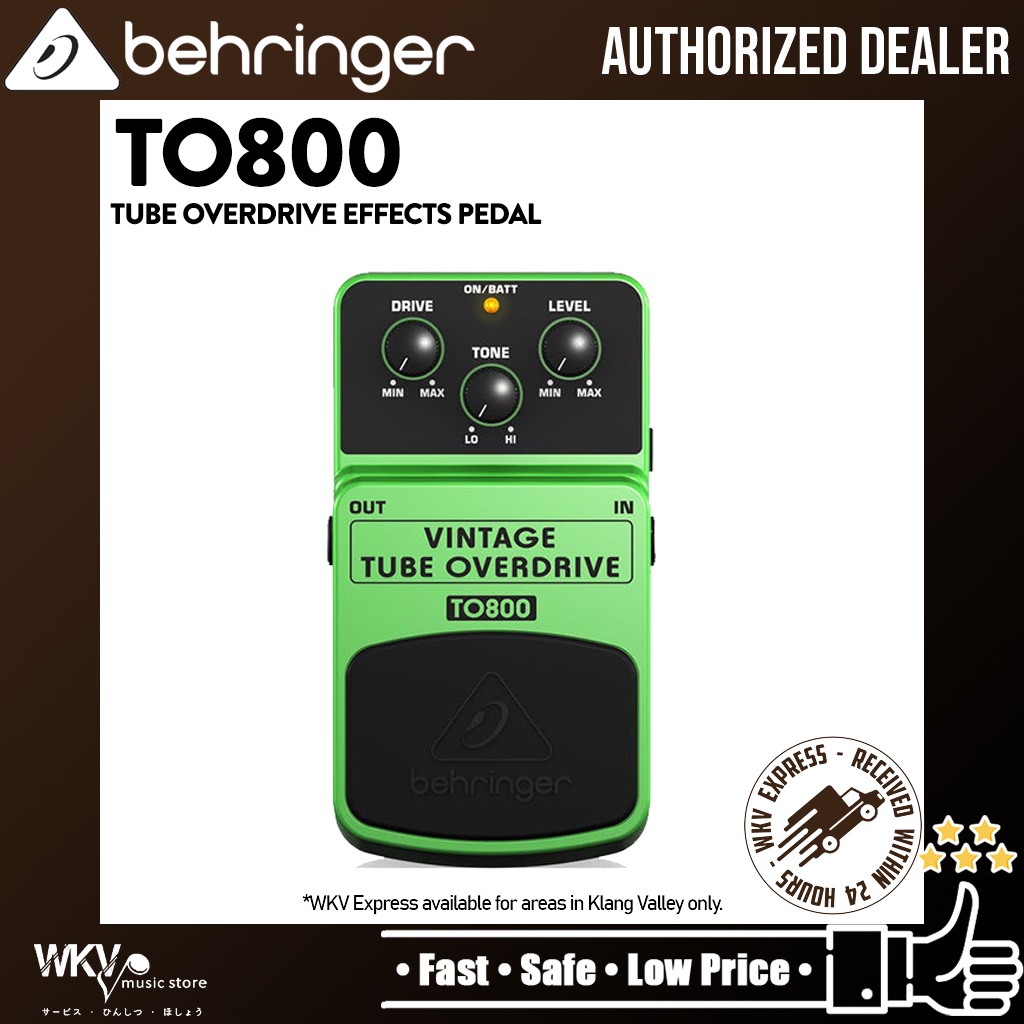 Behringer TO800 Vintage Tube Overdrive Effects Pedal (TO-800 / TO 800 ...