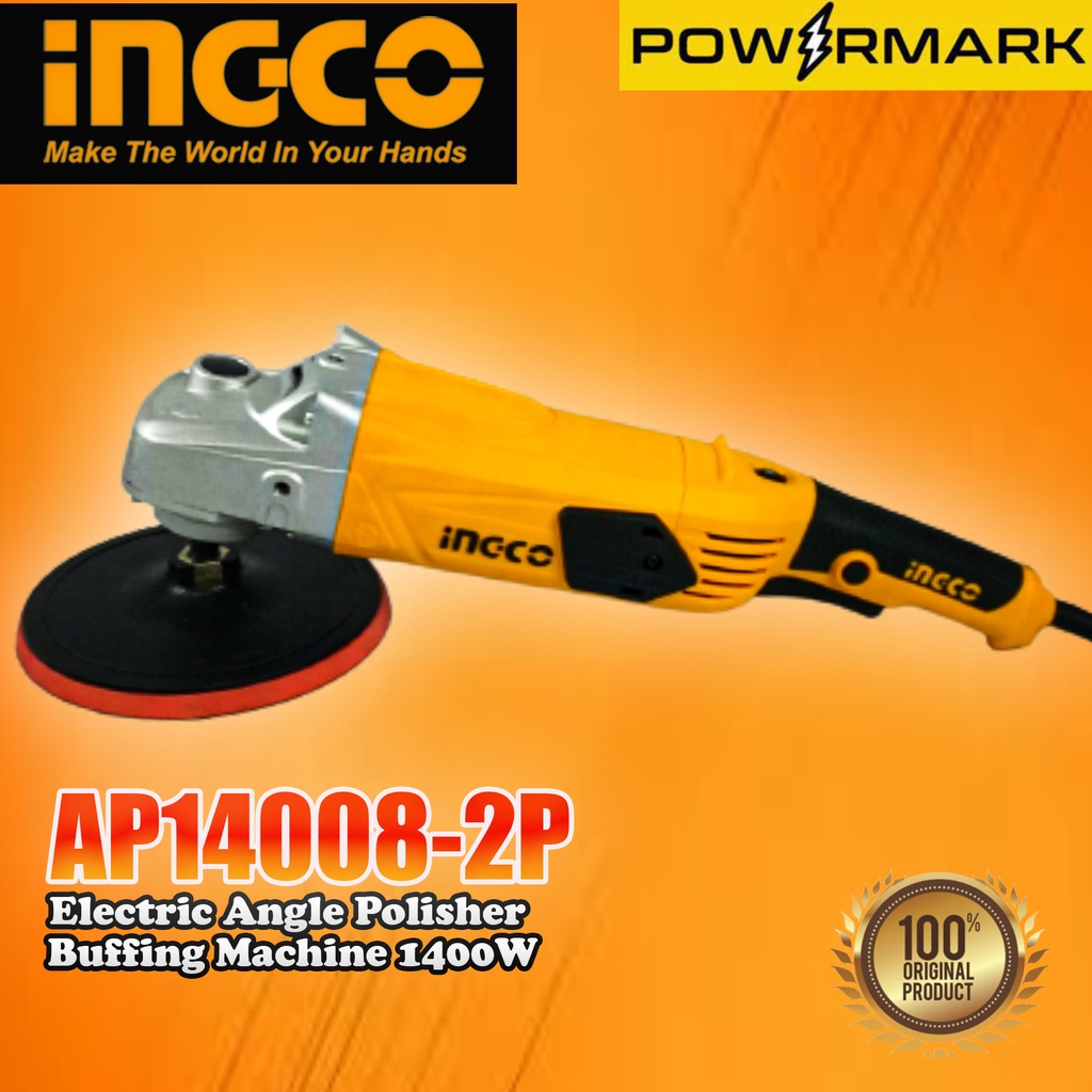 INGCO AP14008-2P Electric Angle Polisher / Buffing Machine 1400W [POWERMARK | IPT] | Shopee Malaysia