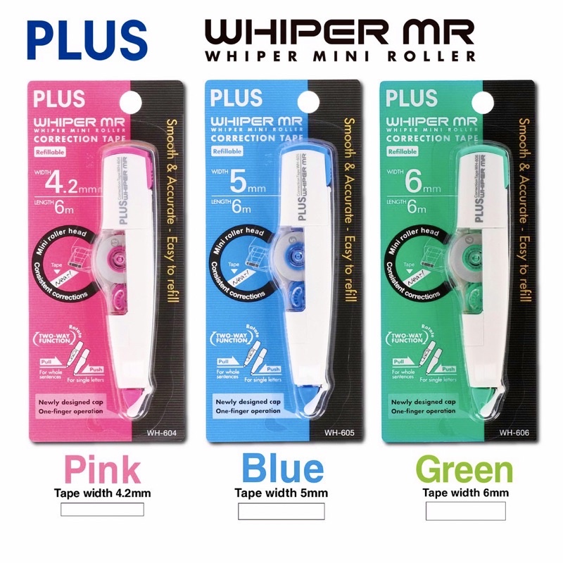 PLUS Whiper MR Whiper Mini Roller Correction Tape (Refillable)WH-604 ...