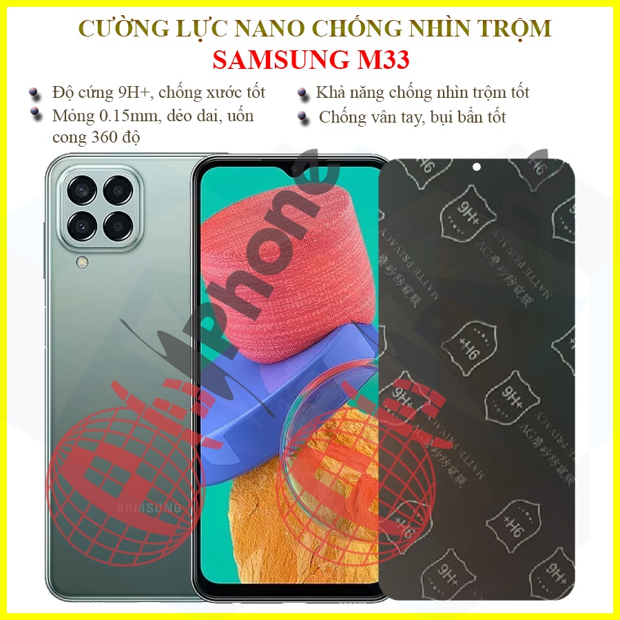 Samsung M33 (5G) anti-peeping sticker - 9H+ nano flexible tempered ...