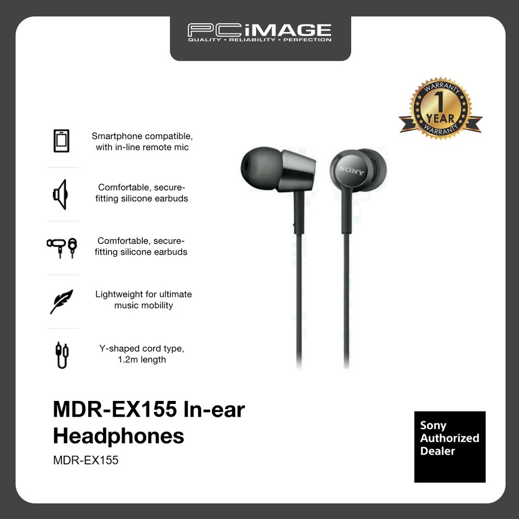 Sony MDR-EX155 In-Ear Headphones | Shopee Malaysia