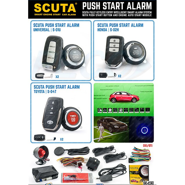 SCUTA PUSH START ALARM FOR TOYOTA / UNIVERSAL / HONDA CAR | Shopee Malaysia