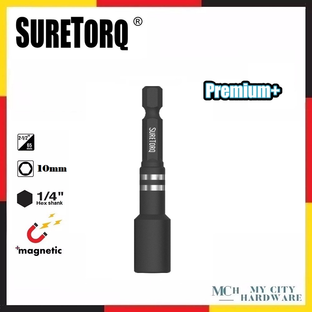 SURETORQ 10mm x 65mm 1/4'' Hex Shank Impact Magnetic Nutsetters S171-0110 | Shopee Malaysia