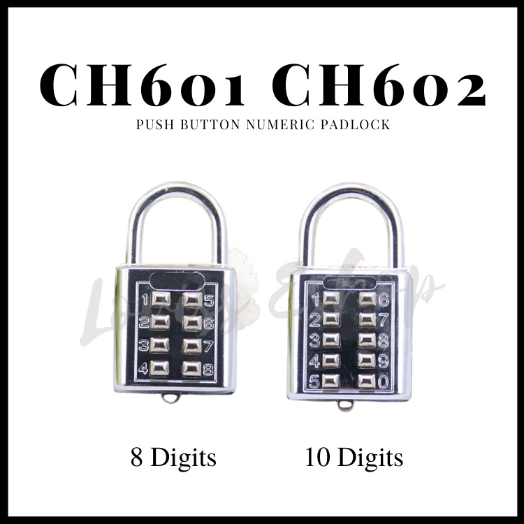8 numbers 10 numbers push button padlock | Shopee Malaysia