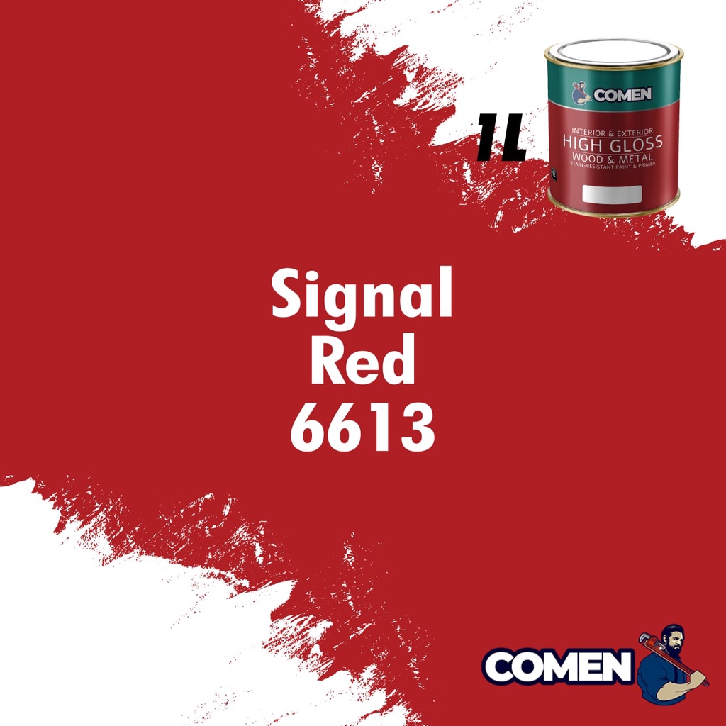 COMEN High Gloss Wood & Metal Paint 1 Liter Interior Exterior Oil-Based ...