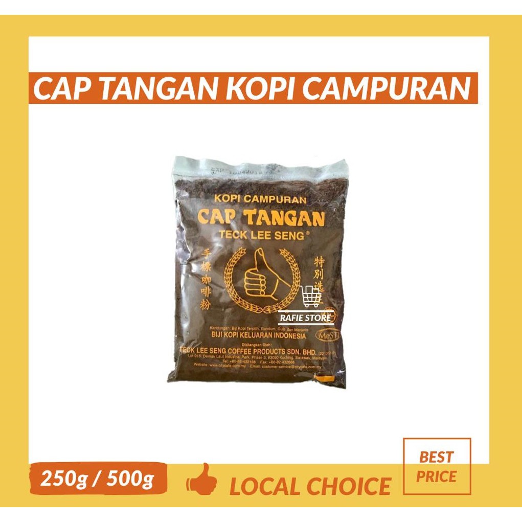 Kopi Cap Tangan Coffee Campuran (250g/ 500g) Hand Brand Teck Lee Seng ...