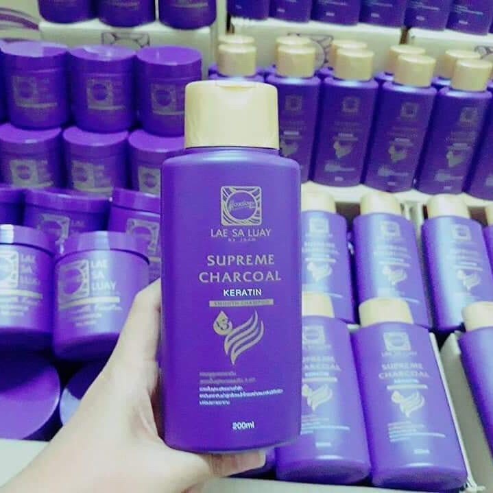 [100% ORIGINAL] LAE SA LUAY KERATIN SHAMPOO SUPREME CHARCOAL 200ML | Shopee Malaysia