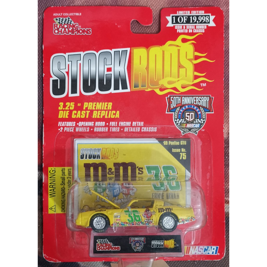 RACING CHAMPION LIMITED EDITION STOCK RODS M&M NASCAR 50TH ANNIVERSARY ...