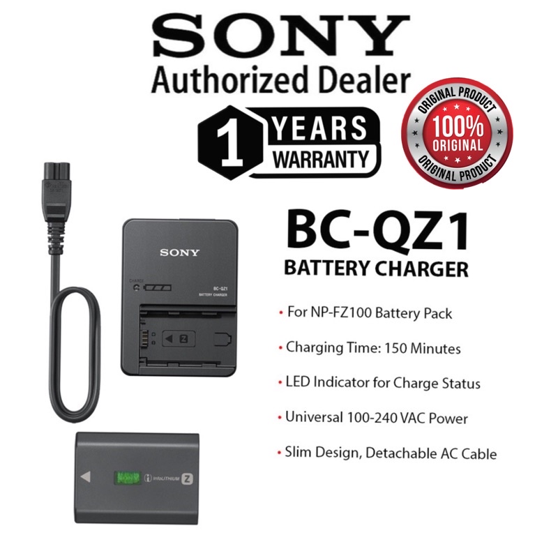 Sony BC-QZ1 battery charger original for Sony FZ100 battery (1 year ...