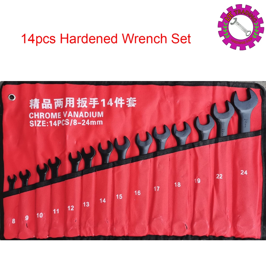 [READY STOCKS] 14PCS BLACK WRENCH SET/ COMBINATION SPANNER SET/ COMMON ...