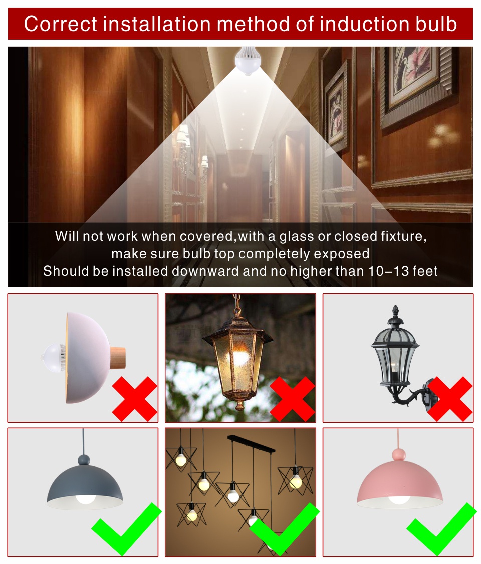 Got Liang E27 LED PIR Motion Sensor Bulb 5W 7W 9W 110V 220V Auto Smart ...