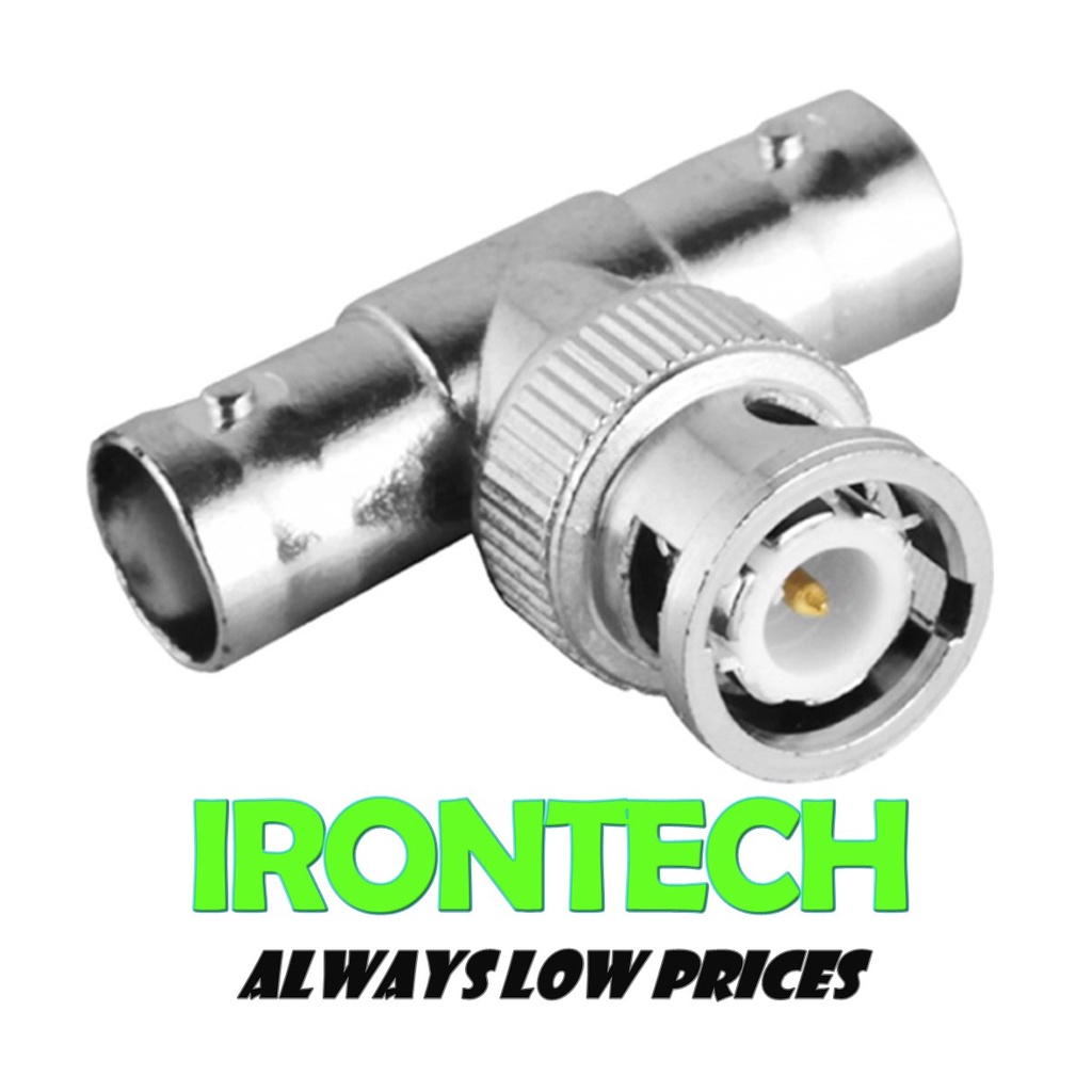 CCTV BNC T Joint Adapter Splitter 3 Ways Connector Coupler 1 Male to 2 Female CCTV Jack Plug ...