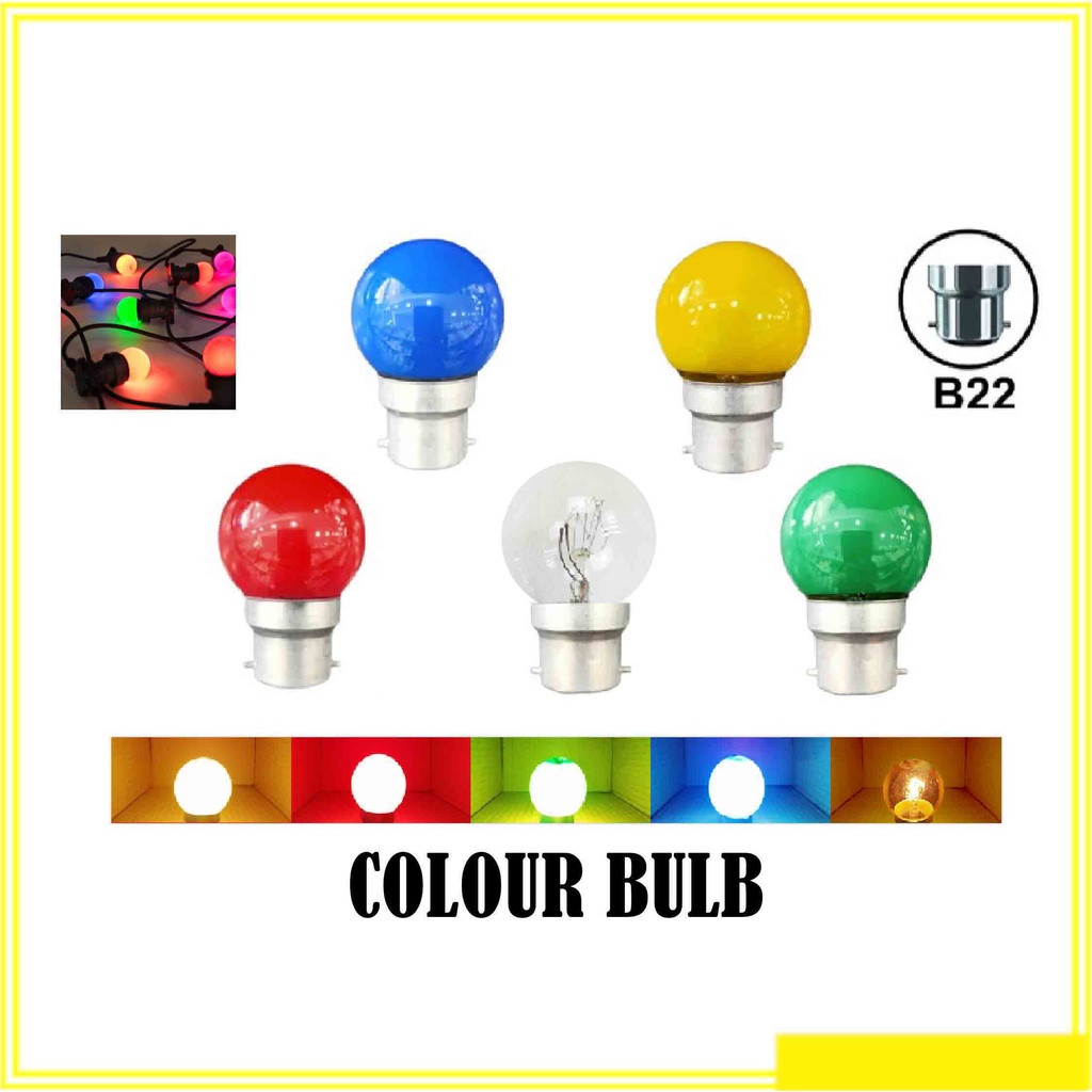 COLOUR BULB G40 B22 PIN INCANDESCENT FILAMENT BULB PING PONG BULB ...