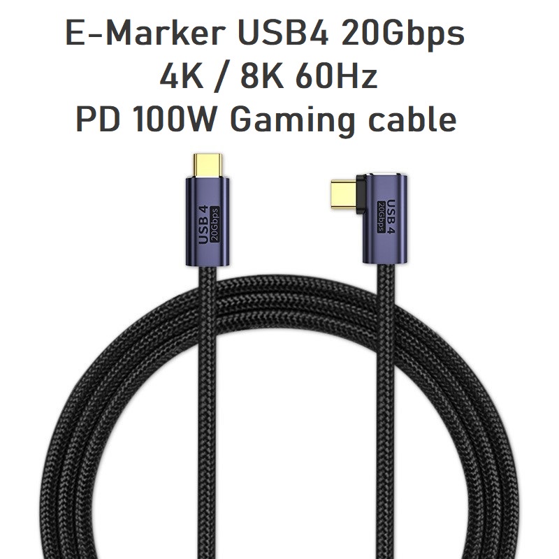 E-Marker USB4 90 degree USB4.0 PD 100W 4K 8K 60Hz Thunderbolt TB 3 Type-C to Type-C to USB-C ...