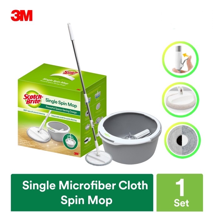 3M Scotch Brite Single Microfiber Cloth Spin Mop | Shopee Malaysia