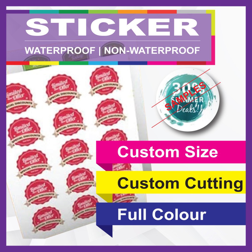 Custom Made Waterproof Sticker, Synthetic Glossy Sticker, White OPP ...