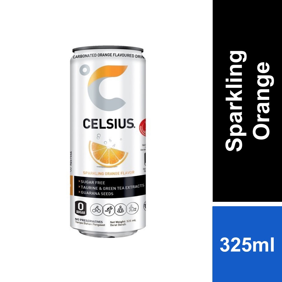 Celsius Sparkling Orange Flavoured Drink 325ml | Shopee Malaysia