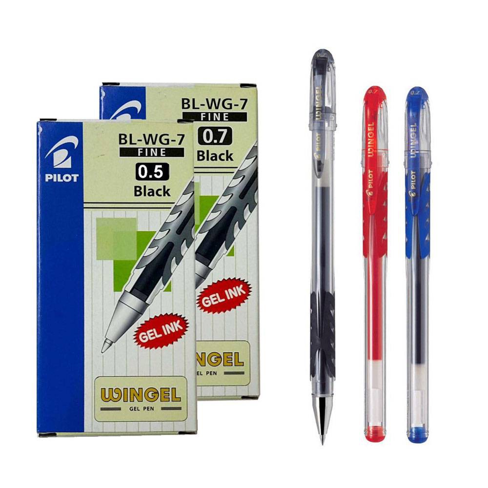 PILOT GEL PEN WINGEL 0.5/0.7 black/blue/red/green 1box(12pcs) | Shopee ...