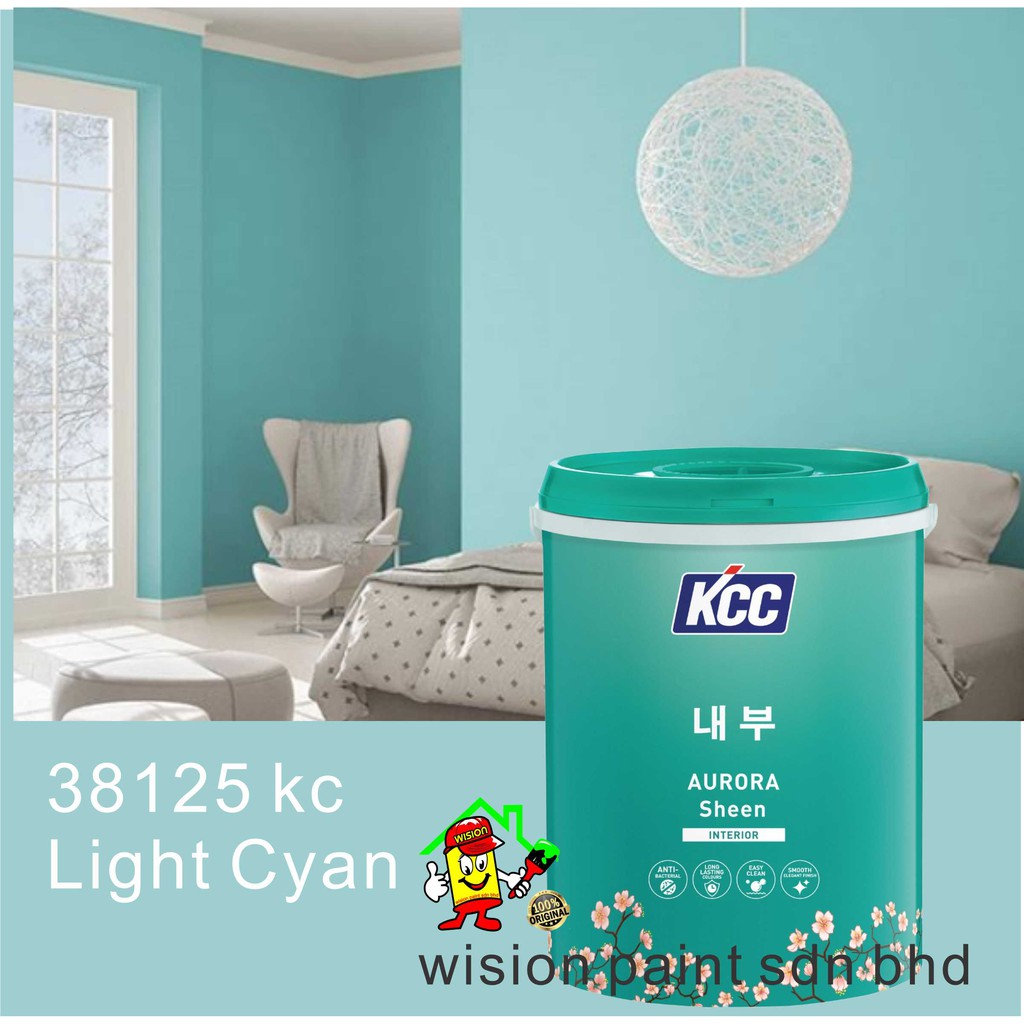 38125KC LIGHT CYAN ( 5L ) KCC AURORA Sheen Interior Paint / Cat Kilat ...
