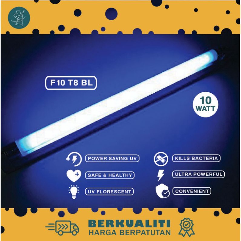 [BERKUALITI] F10 T8 BL- 10W Florescent UV Bulb Tube, Insect Killer ...
