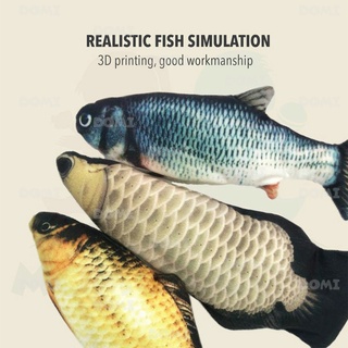 DOMI Electric Fish Plush Toys 3 Mode Touch Sensor Cat Kicker USB ...