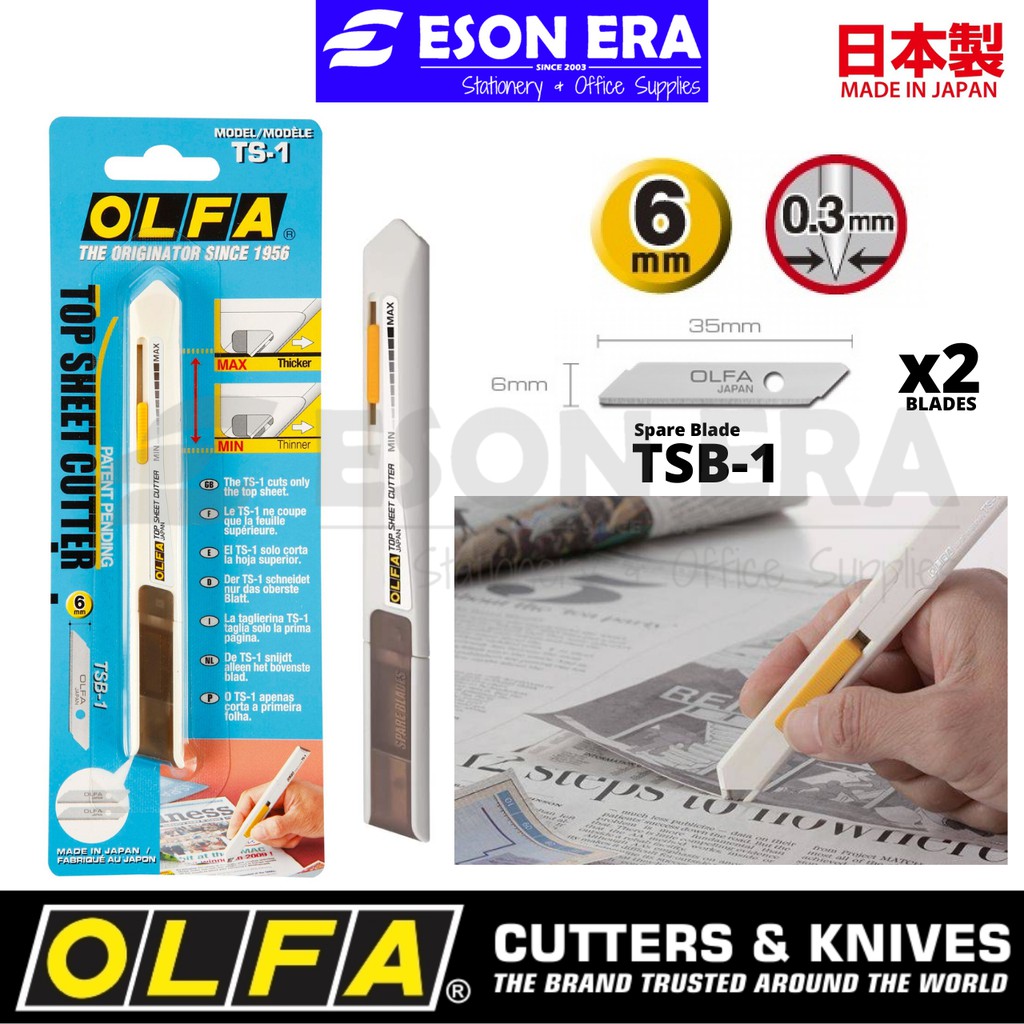 Olfa TS-1 Top Sheet Cutter Knife Pisau Made in Japan (Blade TSB-1) | Shopee Malaysia
