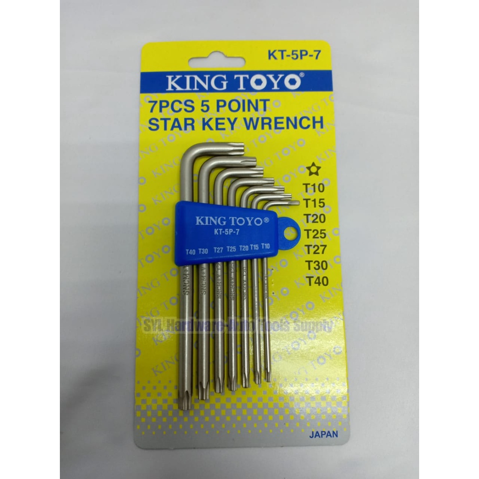 7PCS 5 STAR TORX KEY SET (TAMPER) (KINGTOYO) | Shopee Malaysia