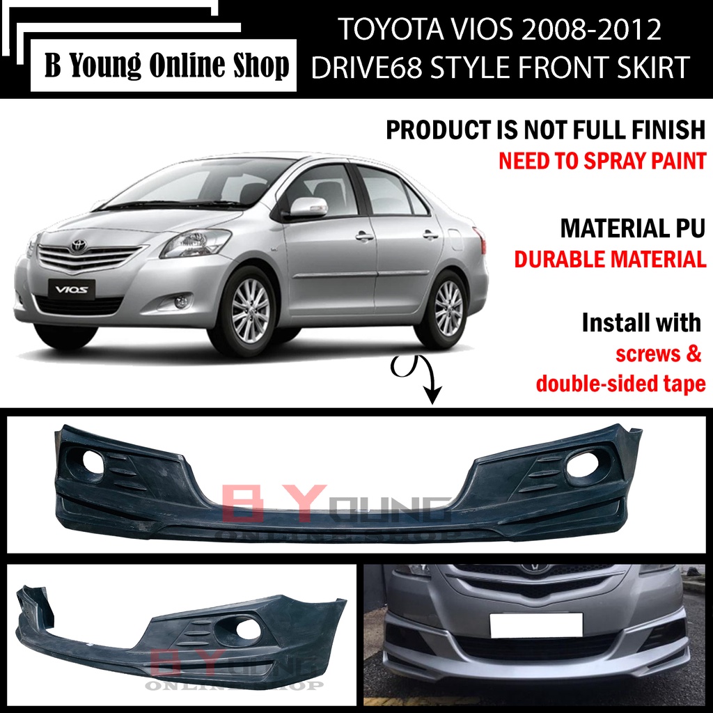 TOYOTA VIOS NCP93 SECOND GENERATION 2007-2013 DRIVE 68 STYLE FRONT ...