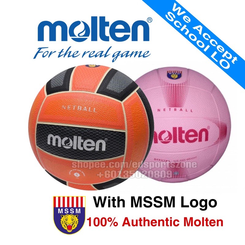 Molten Netball Ball Bola Jaring Latihan Pertandingan MSSM SN58MX SN48MX ...