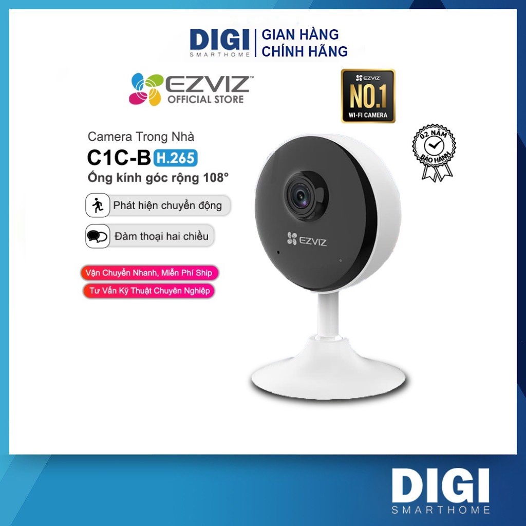 Ezviz C1C-B 2.0MP WIFI IP Camera, Full HD 1080P, Indoor, 2-Way Talk ...