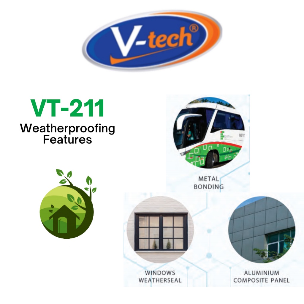 Vtech VT-211 MB Weatherproofing Sealant Glass & Metal Silicone Sealant ...